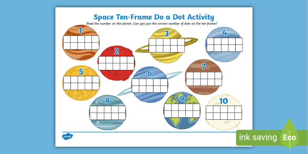 👉 Space Ten-Frame Do a Dot Number Representation Activity