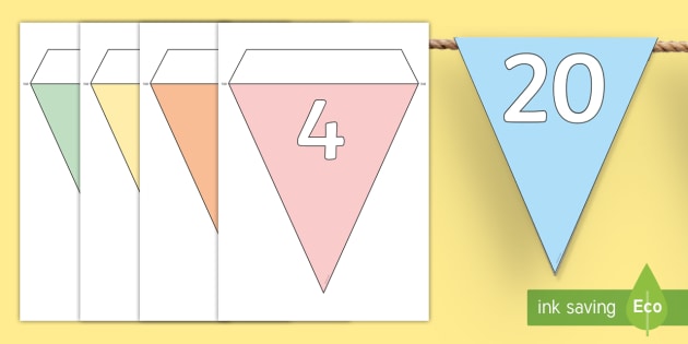 Counting in 4s Display Bunting - Counting in 5s Bunting