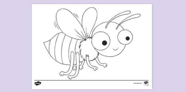 FREE! - Cartoon Bee Colouring | Colouring Sheets