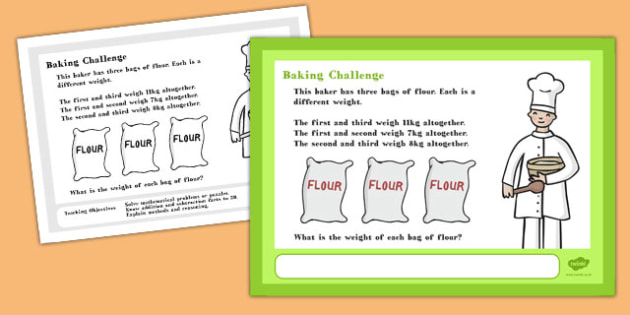 A4 Baking Maths Challenge Poster