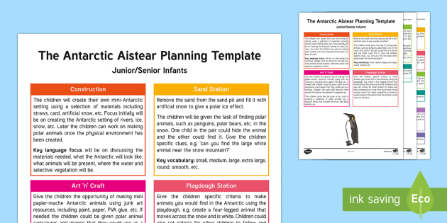 The Antarctic Aistear Planning Template (teacher made)
