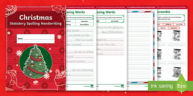 Y5/Y6 Christmas Statutory Spelling Handwriting Activity Booklet