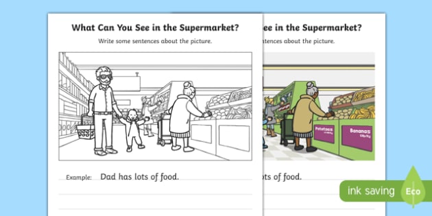 Supermarket Writing Stimulus Picture (teacher made)