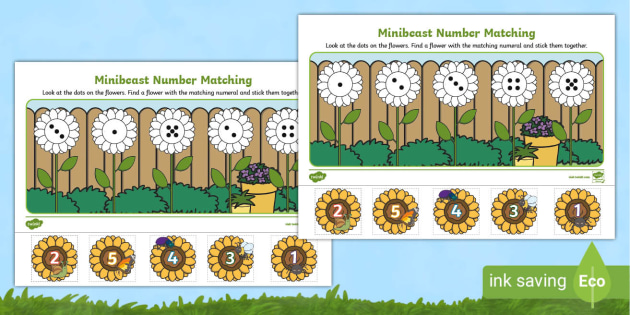 👉 Minibeast 1-5 Number Matching Activity (teacher made)
