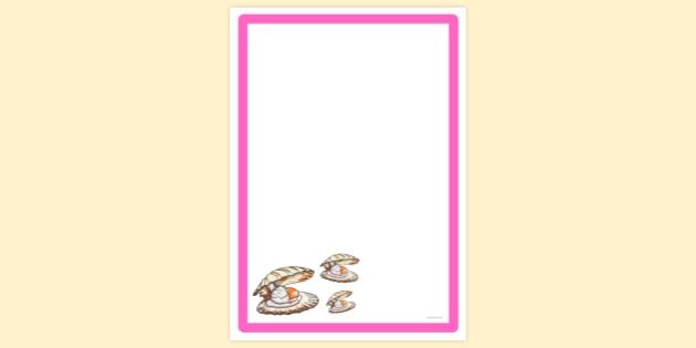 FREE! - Simple Blank Clams Page Border | Page Borders | Twinkl