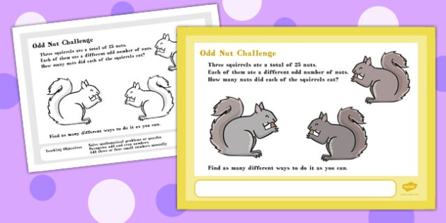 A4 Odd Nut Maths Challenge Poster
