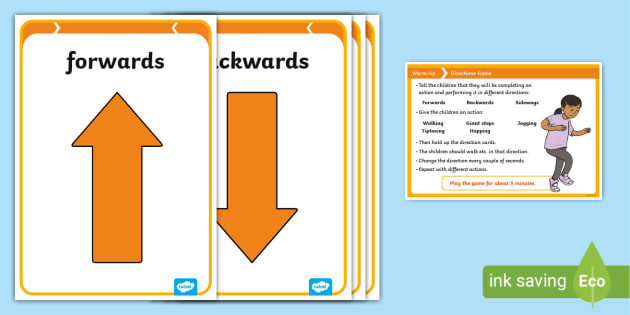 EYFS PE (Reception) Directions Game Warm-Up Activity Card