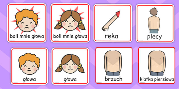 Parts of the Body Communication Cards Polish (teacher made)