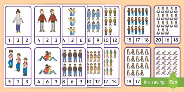 My Family Peg Counting 1-20 Number Cards (teacher made)