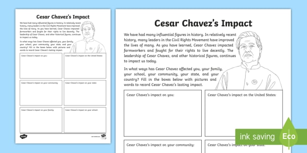Cesar Chavez's Impact Today Discuss and Reflect Activity