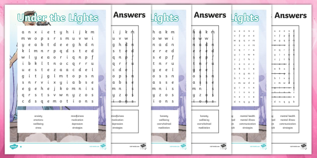 KS2 Mental Health Anxiety Story Differentiated Word Search