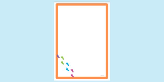 FREE! - Simple Blank Footsteps Page Border | Page Borders | Twinkl