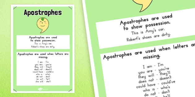 Apostrophes Punctuation Poster