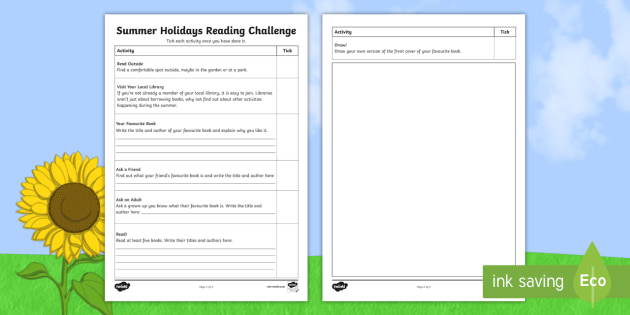 Summer Holidays Reading Challenge - Primary Resources