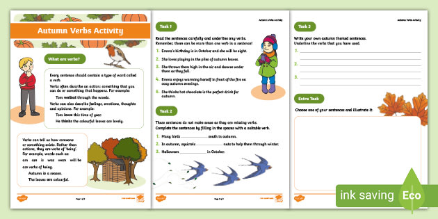 Verbs Activity Autumn (Teacher-Made)