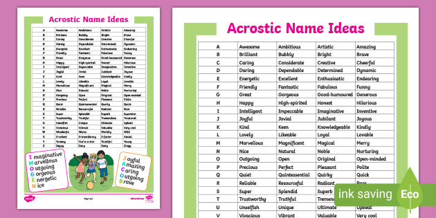 Acrostic Name Poems Primary Resources teacher Made 