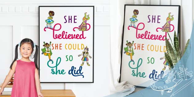 She Believed She Could So She Did Inspirational Poster