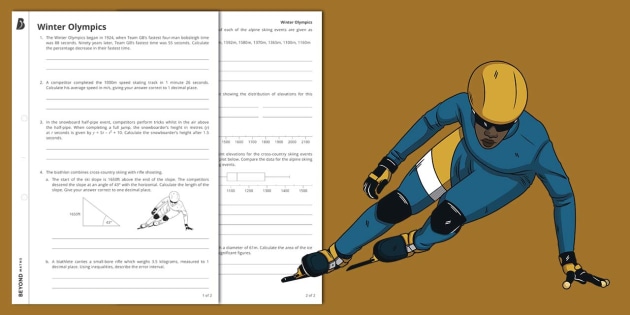 Winter Olympics Quiz Worksheet / Worksheet (teacher made)