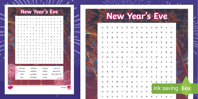 Happy 2022 New Year's Word Search (Teacher-Made)