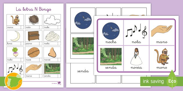 Bingo: La letra N (teacher made)