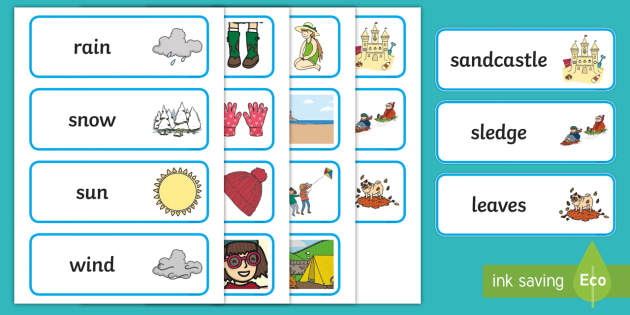 Whatever the Weather Word Cards (teacher made)