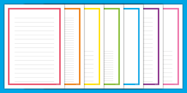 Free Blank and Lined Writing Paper with Border - Writing