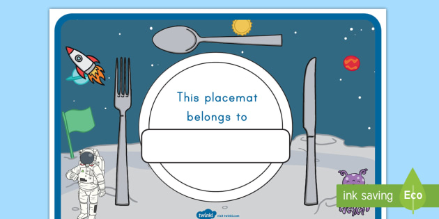 Space Themed Desk Mat - placemat, space, astronaut, dinner