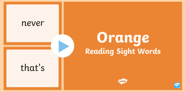 New Zealand Orange Reading Sight Words PowerPoint