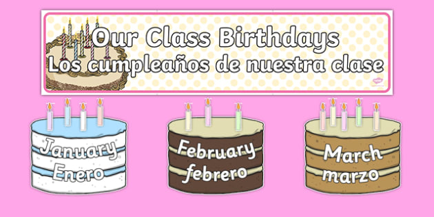 Editable Birthday Display Set Cakes Spanish Translation--translation