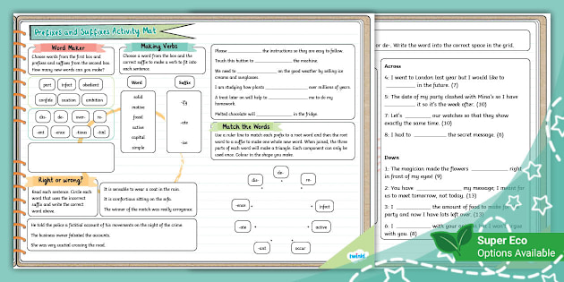 Year 5 Prefixes and Suffixes Parent Guide and Activity Ideas - Twinkl ...