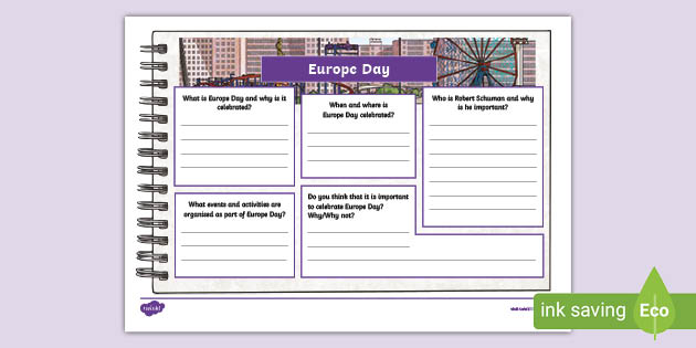 Europe Day Writing Frame (teacher made)