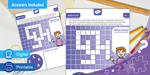 Build-a-word puzzle #1 - Kids Puzzles - Twinkl