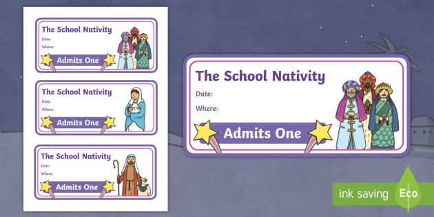 Editable Nativity Tickets (teacher made)