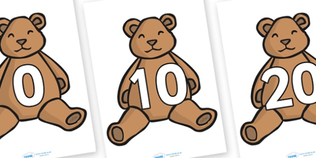 FREE! - Counting in 10s on Teddy Bears Display Activity