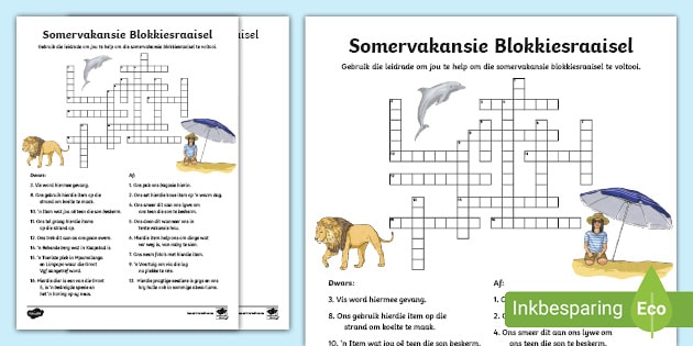 Somervakansie Blokkiesraaisel (teacher made)