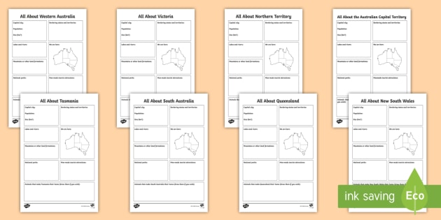 All about Australian States and Territories Activity Pack