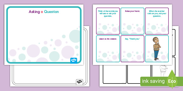 Asking a Question Anchor Chart (teacher made)