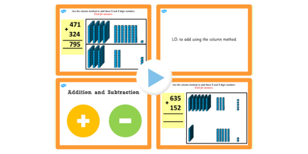 Year 3 Addition and Subtraction Lesson 3b Adding 3 and 3 Digit Numbers ...