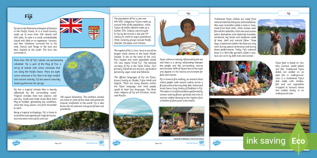 Australia's Neighbours: Fiji Fact File (teacher made)
