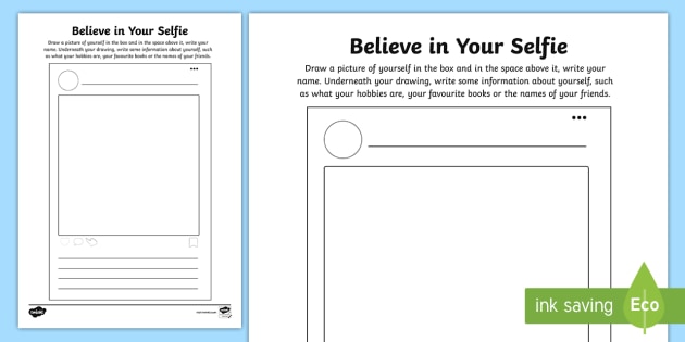 KS2 Believe in Your Selfie Worksheet (teacher made)