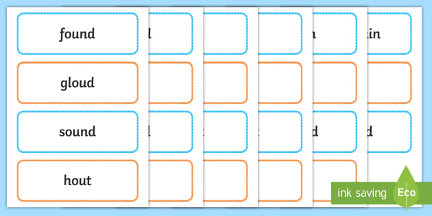 Middle East Phase 5 'ou' Real and Nonsense Words Flashcards