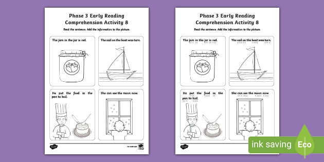 Phase 3 EYFS Reading Comprehension Activity 8 (teacher made)