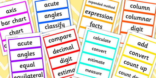 Year 4 Maths Vocabulary Cards Pack (teacher made)