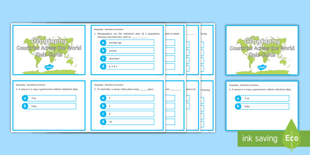 Countries Across the World Quiz Cards (teacher made)