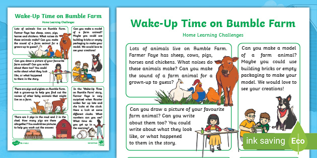 Bumble Farm Home Learning Challenges Reception FS2
