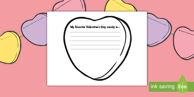 Candy Heart Writing Prompt Bunting Activity | Twinkl
