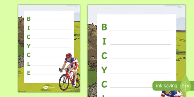 Bicycle Acrostic Poem (teacher made)