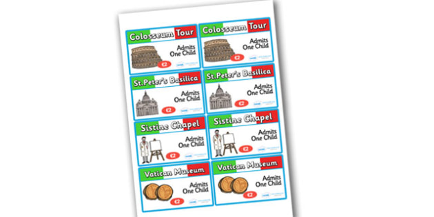 Rome Toruist Attraction Role Play Tickets-rome, tourist attraction ...