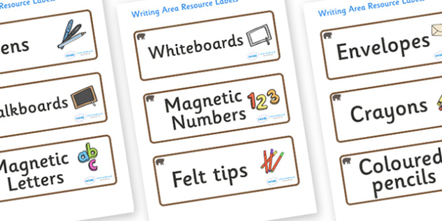 FREE! - Bear Themed Editable Writing Area Resource Labels