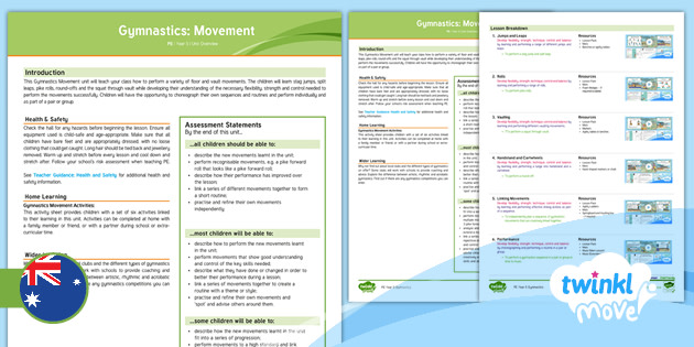 FREE! - Move PE Year 5 Gymnastics: Movement Unit Overview